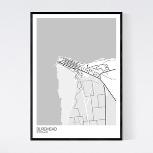 Burghead, Scotland Map Art Print Many Styles 350gsm Art Quality Paper ...