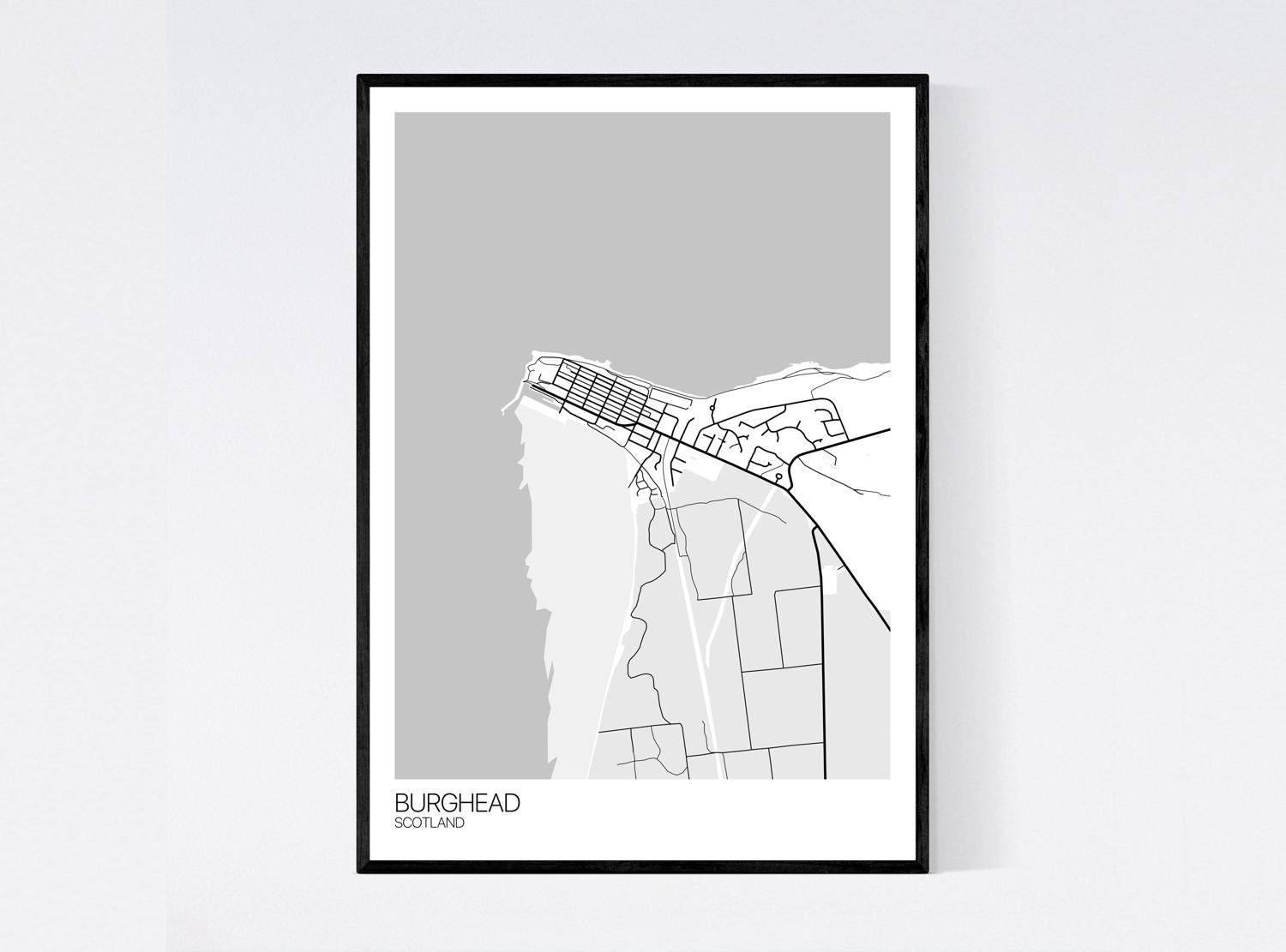 Burghead Scotland Map Art Print Many Styles 350gsm Art - Etsy UK