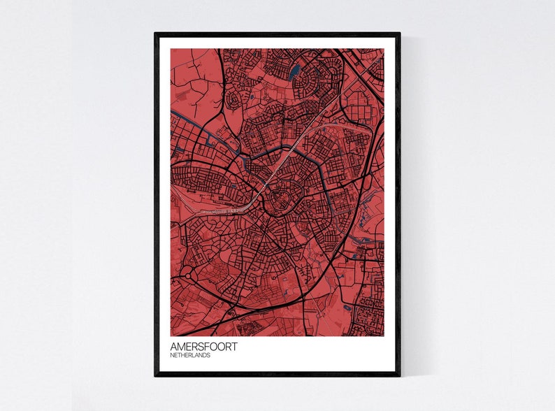 Amersfoort Netherlands Map Art Print Many Colours 350gsm - Etsy