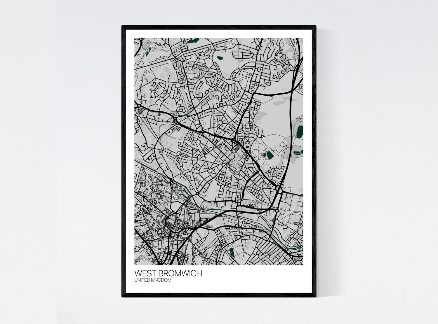 West Bromwich United Kingdom City Map Art Print Many | Etsy