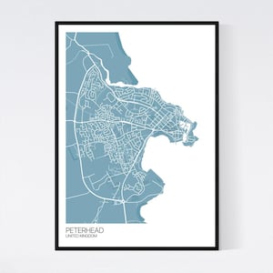 Peterhead, Scotland City Map Art Print - Many Styles - 350gsm Art ...