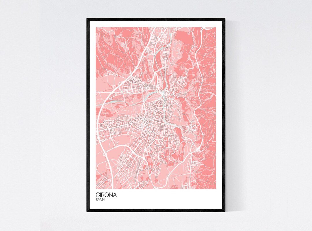 Girona, Spain Map Art Print - Many Styles - 350gsm Art Quality Paper ...