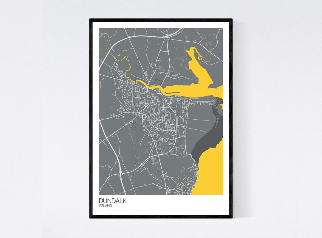 Dundalk City Map Art Print Many Styles 350gsm Art Quality Paper Fast ...
