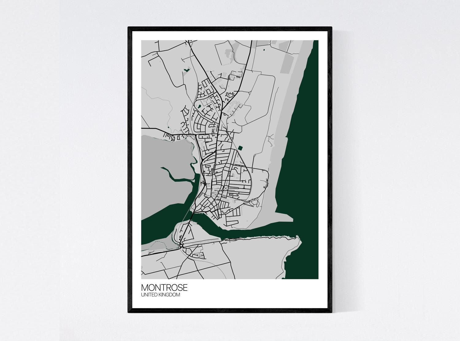 Montrose Scotland City Map Art Print Many Styles 350gsm | Etsy