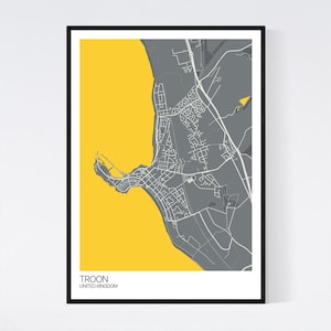 Troon Scotland City Map Art Print Many Styles 350gsm Art - Etsy