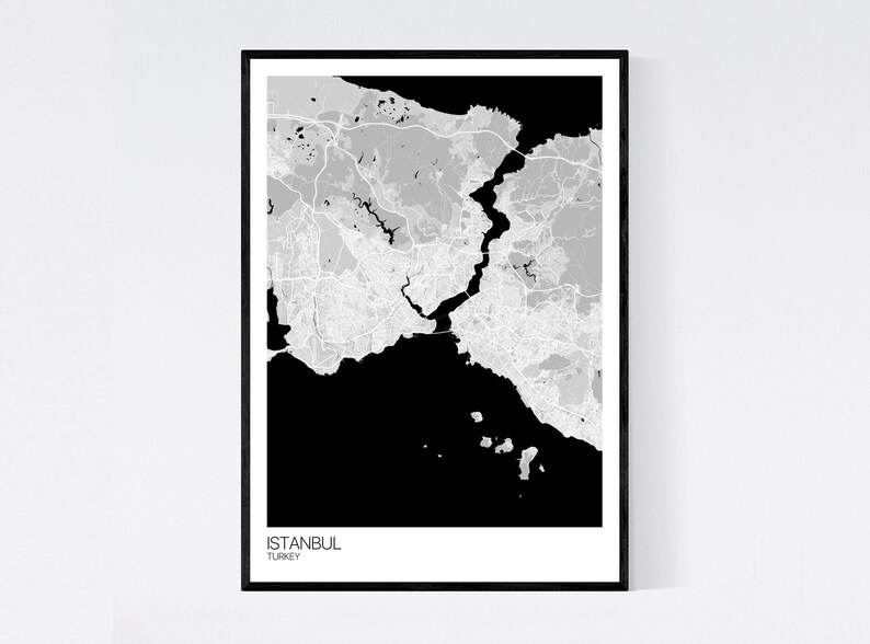 Istanbul Turkey Map Art Print Many Styles 350gsm Art | Etsy