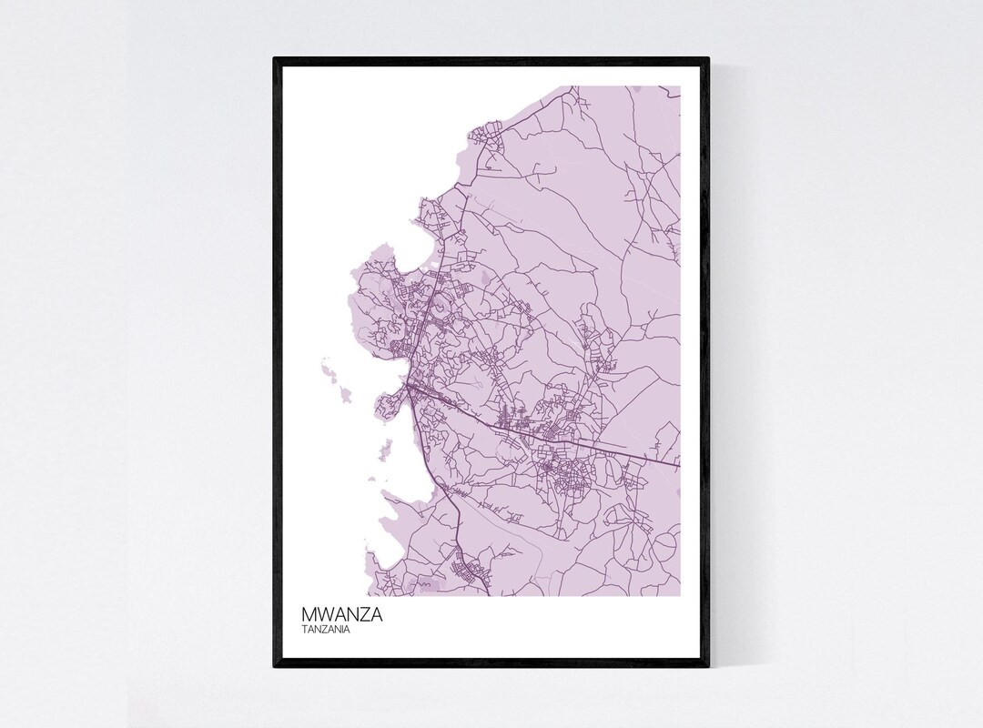 Mwanza Tanzania Map Art Print Many Styles Art Quality - Etsy