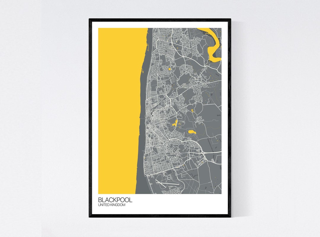 Blackpool Town Map Art Print - Many Styles - 350gsm Art Quality Paper ...