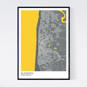 Blackpool Town Map Art Print Many Styles 350gsm Art Quality Paper Fast ...
