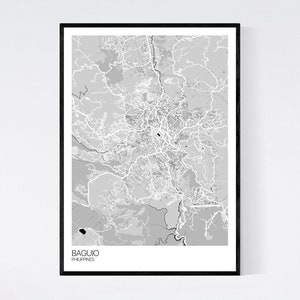 Baguio, Philippines Map Art Print Many Styles Art Quality Paper Fast ...