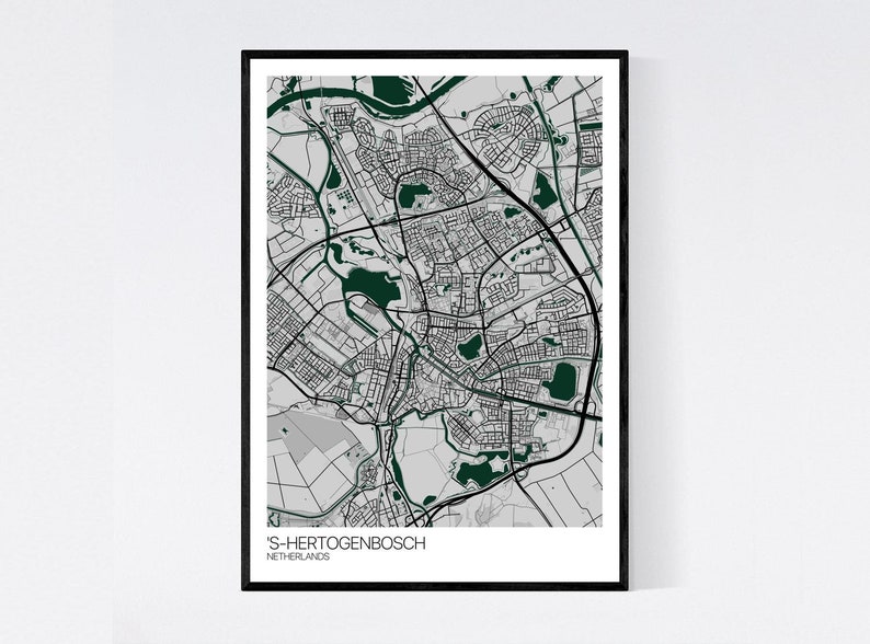 S-Hertogenbosch Den Bosch Netherlands Map Art Print Many | Etsy