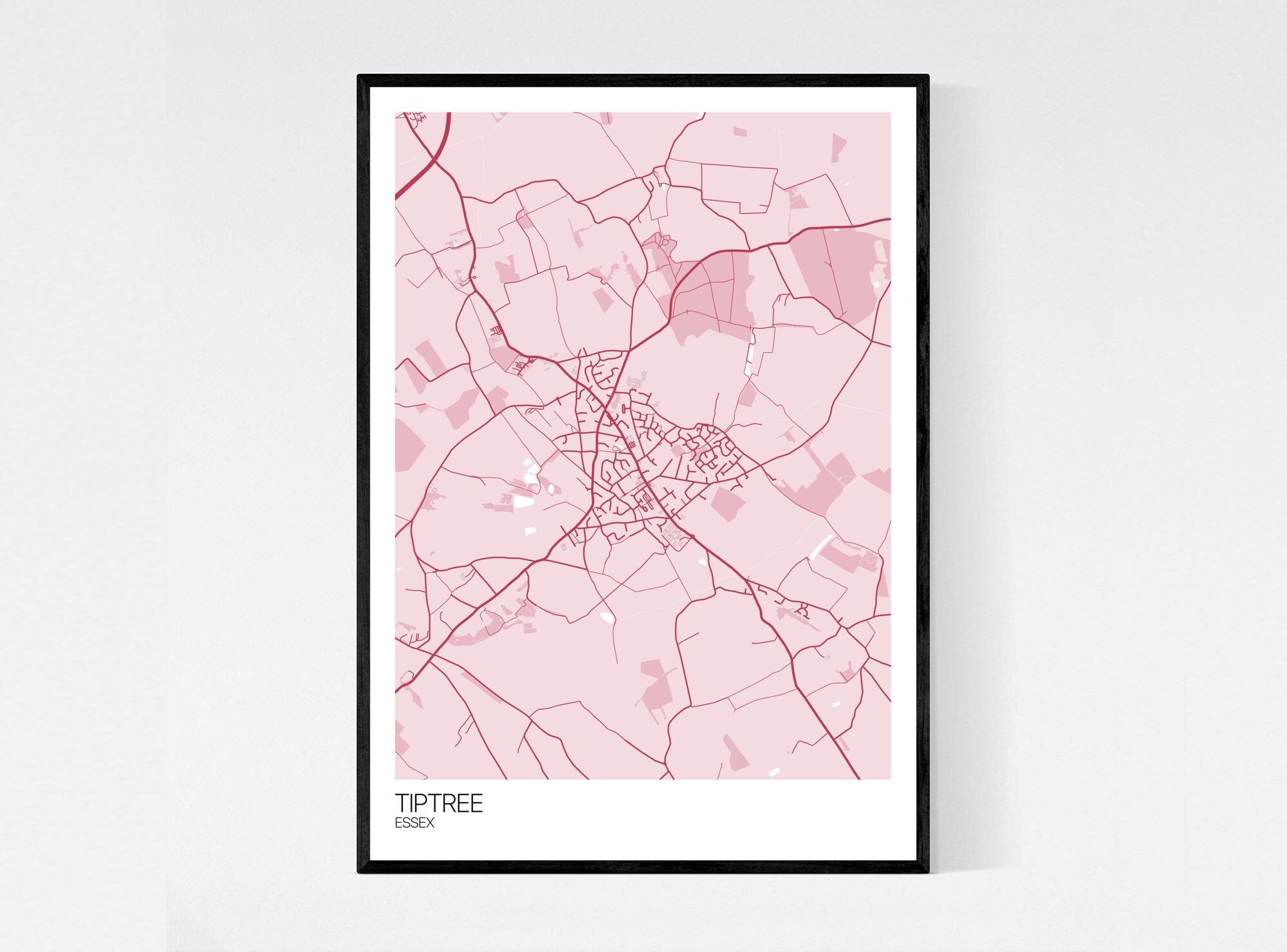 Tiptree Essex Map Art Print Many Styles 350gsm Art - Etsy UK