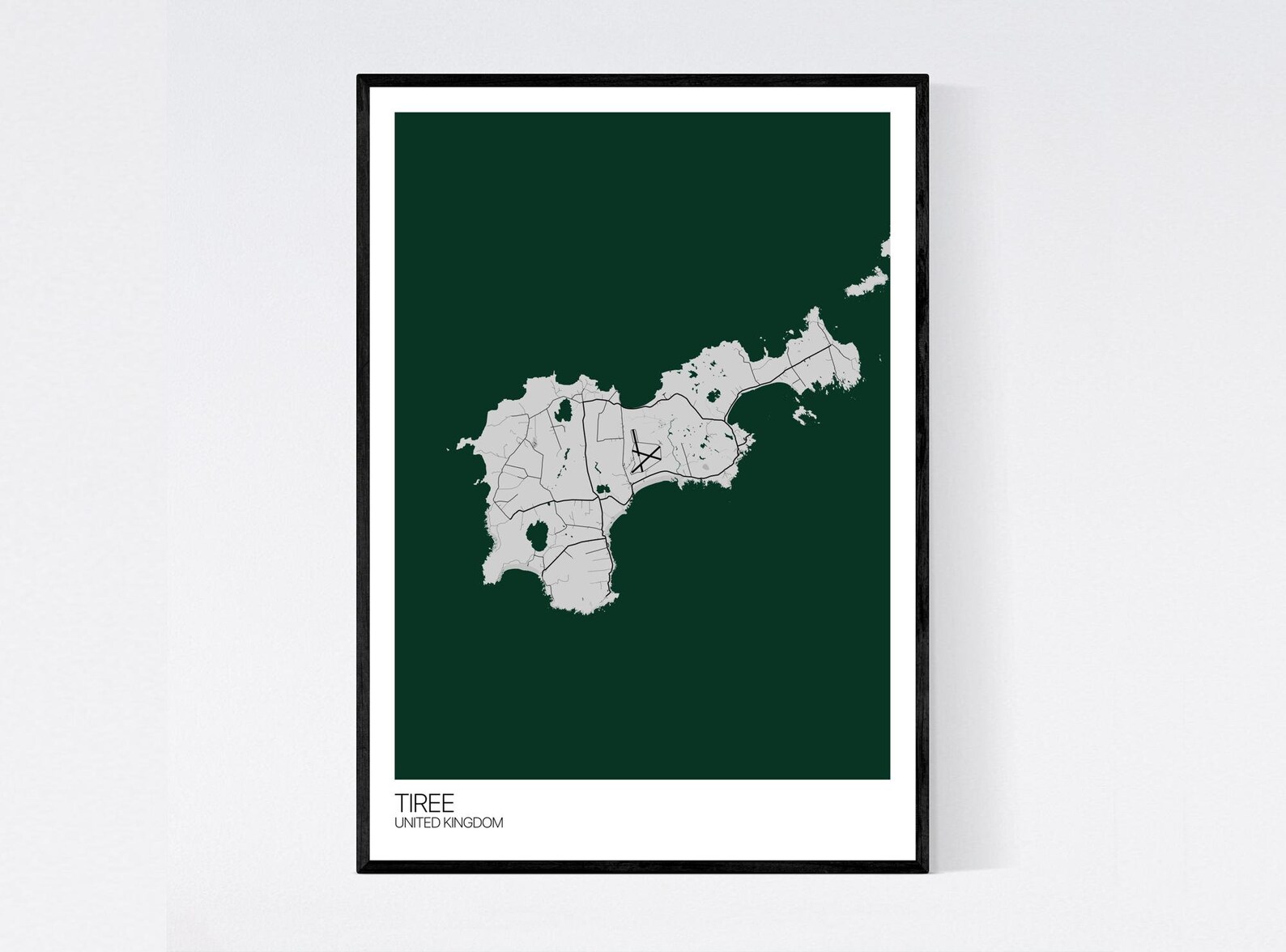 Isle of Tiree Map Art Print Pink/blue/white 350gsm Art - Etsy