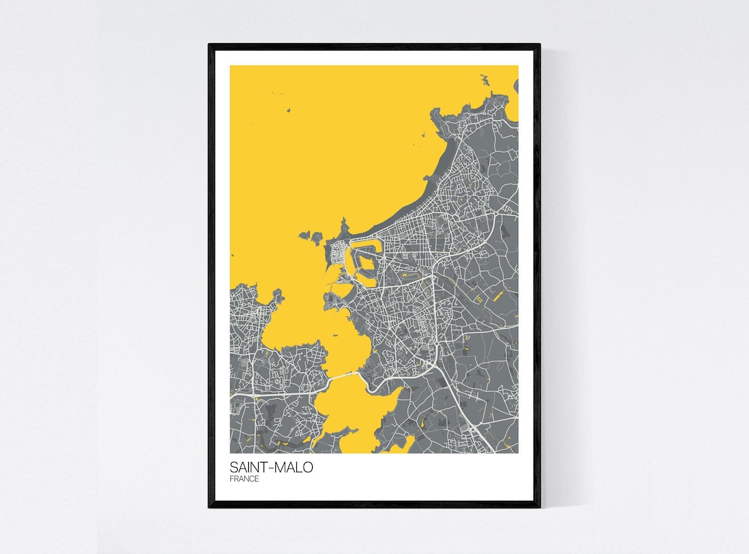 Saint-malo, France Map Art Print - Many Styles - 350gsm Art Quality ...