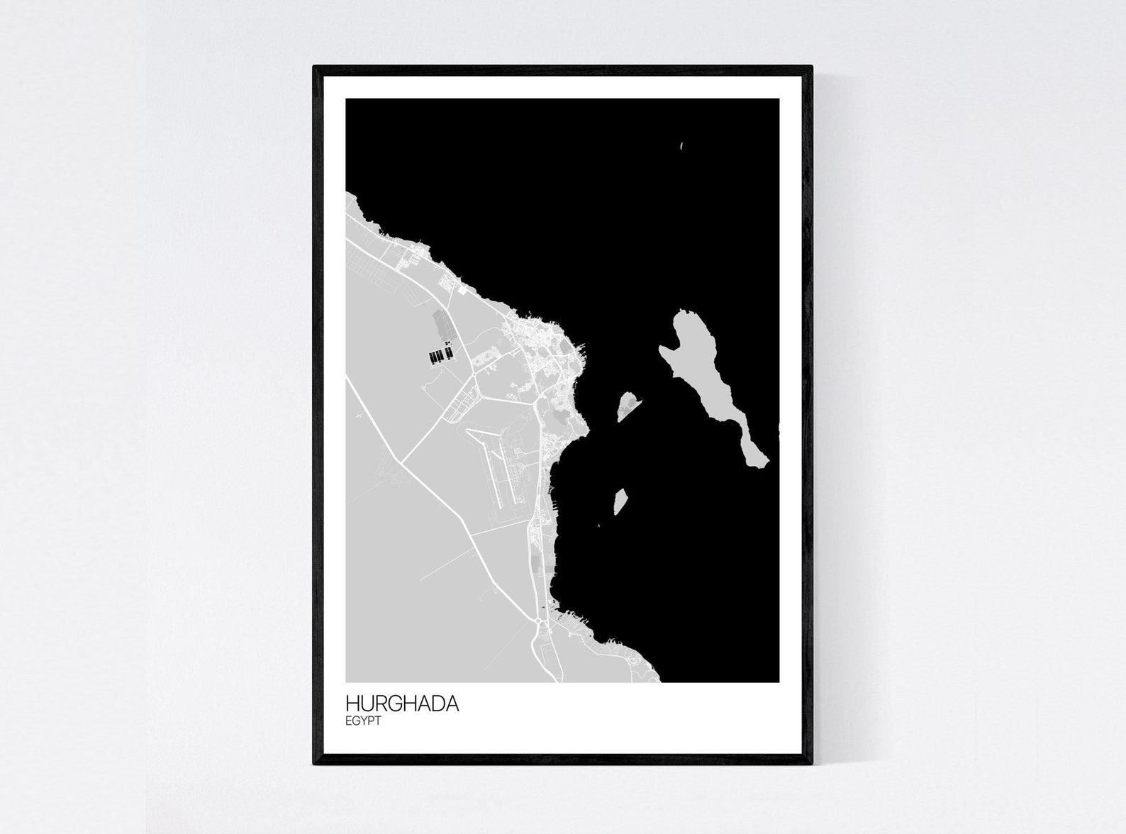 Hurghada Egypt Map Art Print Many Styles Art Quality | Etsy