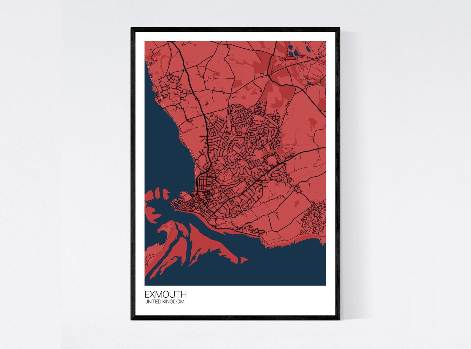 Exmouth United Kingdom Map Art Print Many Colours 350gsm - Etsy