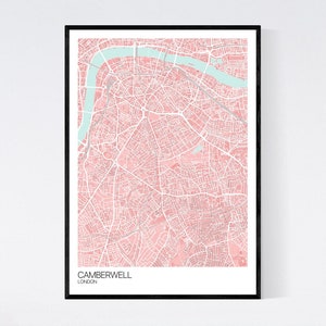 Camberwell, London Map Art Print - Many Colours - 350gsm Art Quality ...