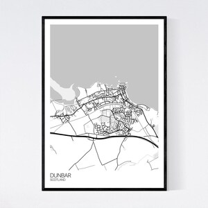 Dunbar, Scotland Map Art Print Many Styles 350gsm Art Quality Paper ...