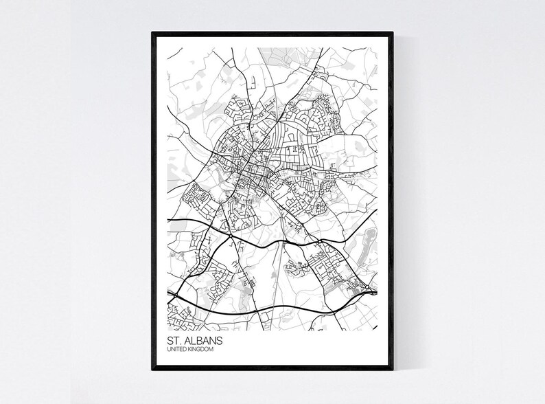St. Albans United Kingdom City Map Art Print Many Colours - Etsy UK