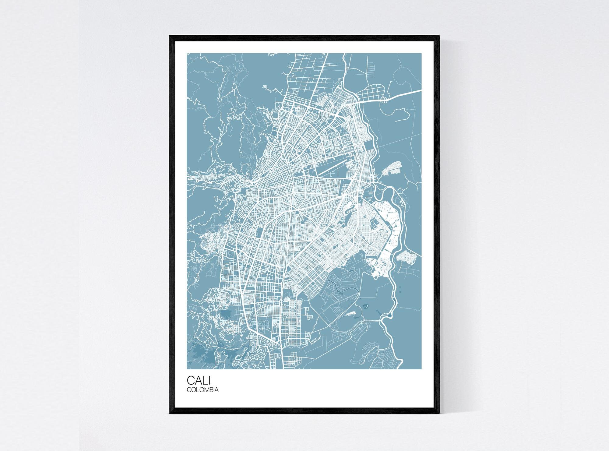 Cali Colombia Map Art Print Many Styles 350gsm Art | Etsy