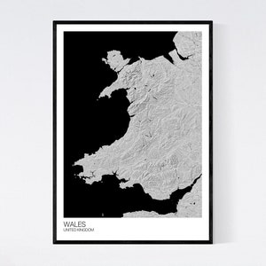 Wales Topographic Map Print - Many Colours - Fast Delivery - Custom ...