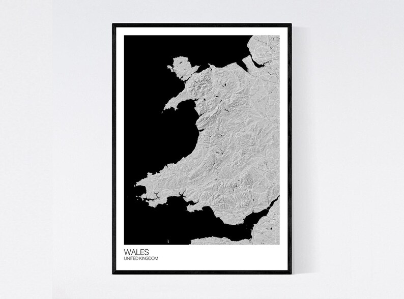 Wales Topographic Map Print Many Colours Fast Delivery - Etsy