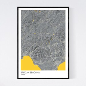 Brecon Beacons, Wales Topographic Map Print Many Colours Fast Delivery ...