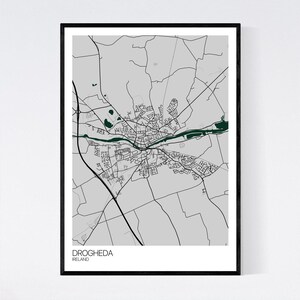 Drogheda City Map Art Print Many Styles 350gsm Art Quality - Etsy