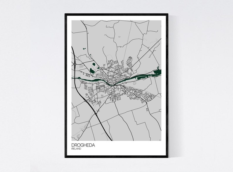 Drogheda City Map Art Print Many Styles 350gsm Art Quality - Etsy