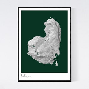 Eigg, Scotland Topographic Map Print Many Colours Fast Delivery Custom ...