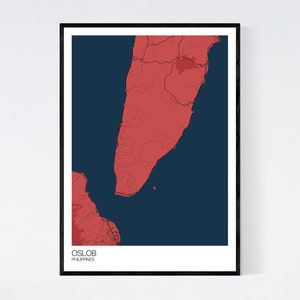 Oslob, Philippines Map Art Print Many Styles Art Quality Paper Fast ...