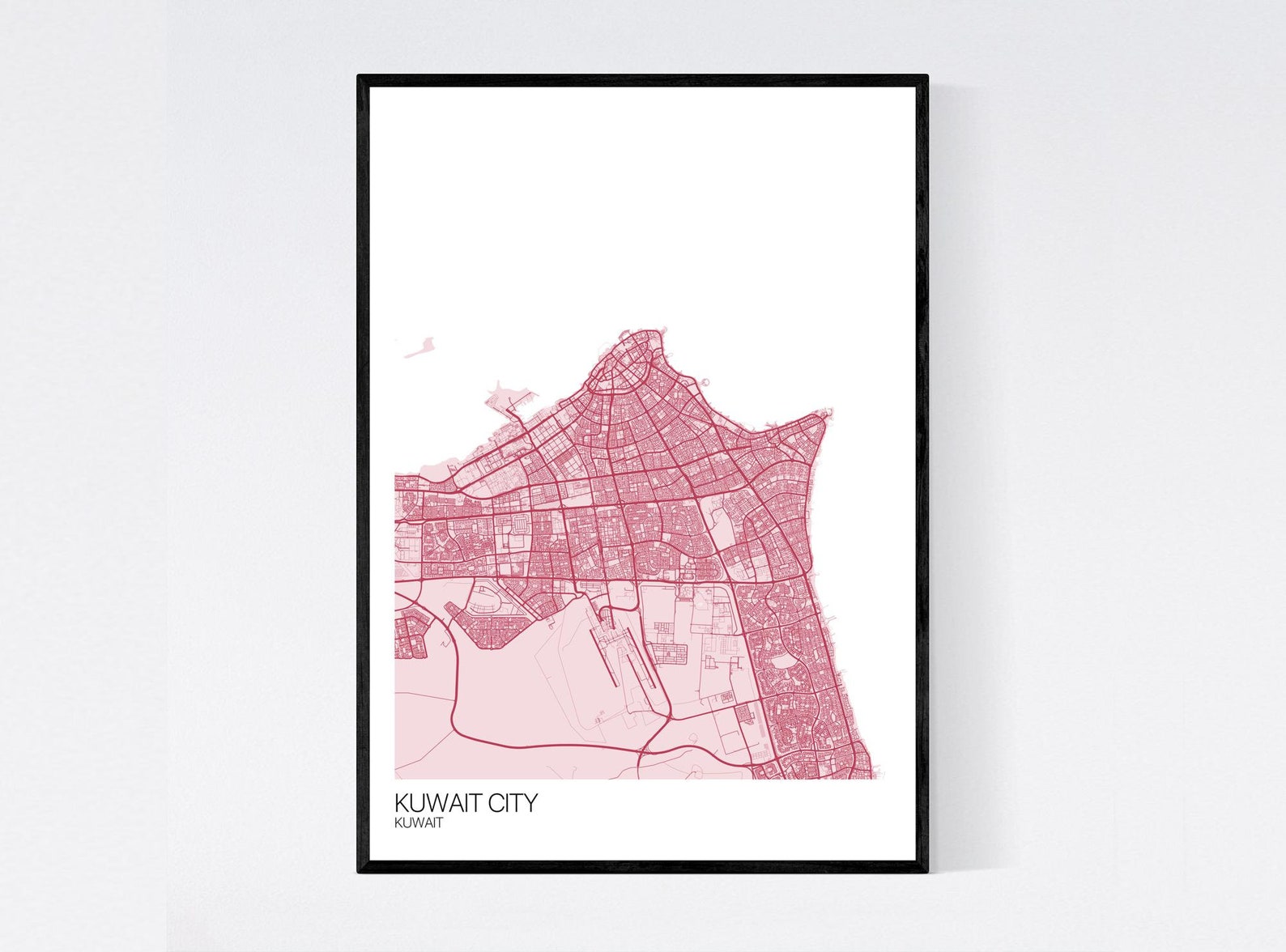Kuwait City Kuwait Map Art Print Many Styles Art Quality - Etsy