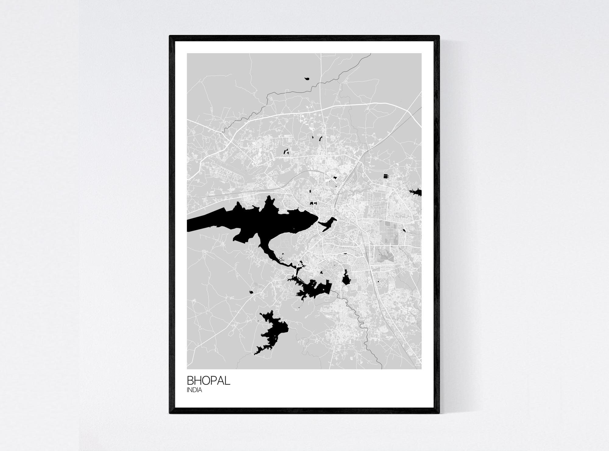 Bhopal India Map Art Print Many Styles Art Quality Paper | Etsy