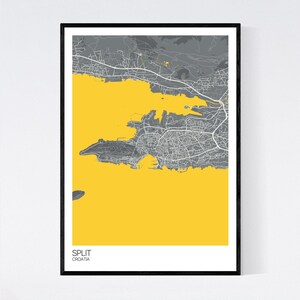 Split Croatia Map Art Print Many Styles 350gsm Art - Etsy