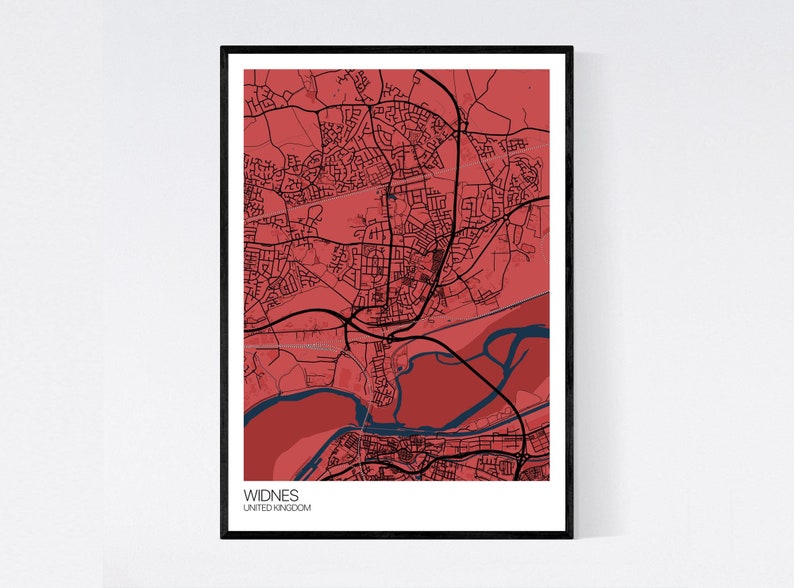 Widnes Town Map Art Print Many Styles 350gsm Art Quality - Etsy