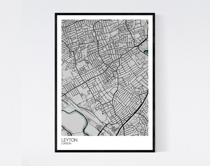 Leyton, England Map Art Print - Many Styles - 350gsm Art Quality Paper ...