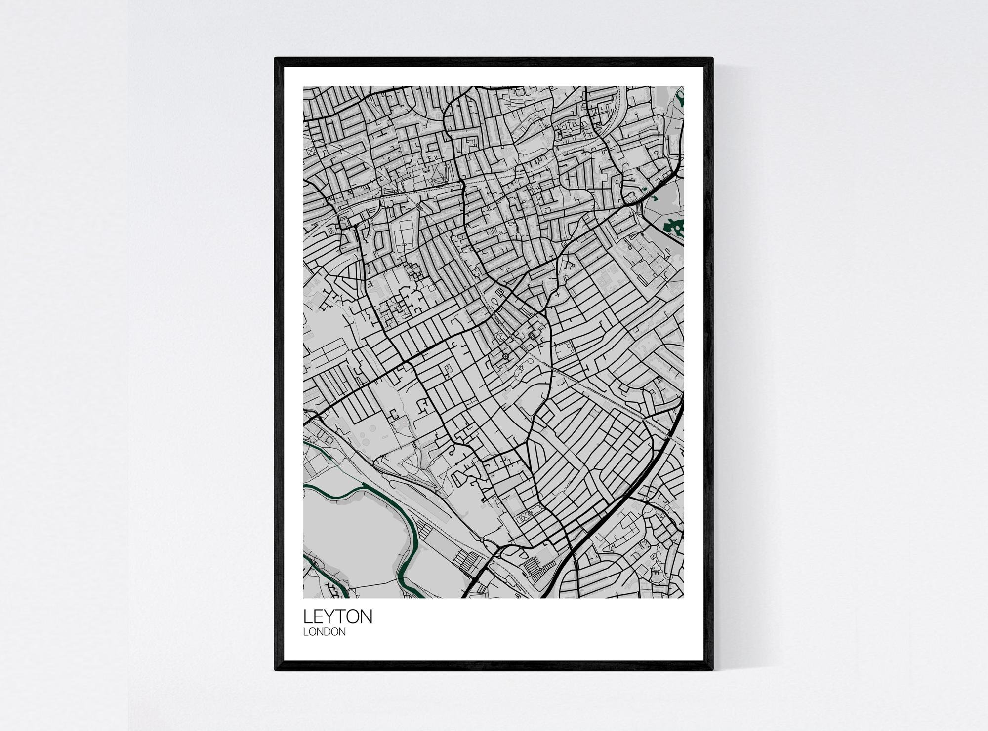 Leyton England Map Art Print Many Styles 350gsm Art - Etsy UK