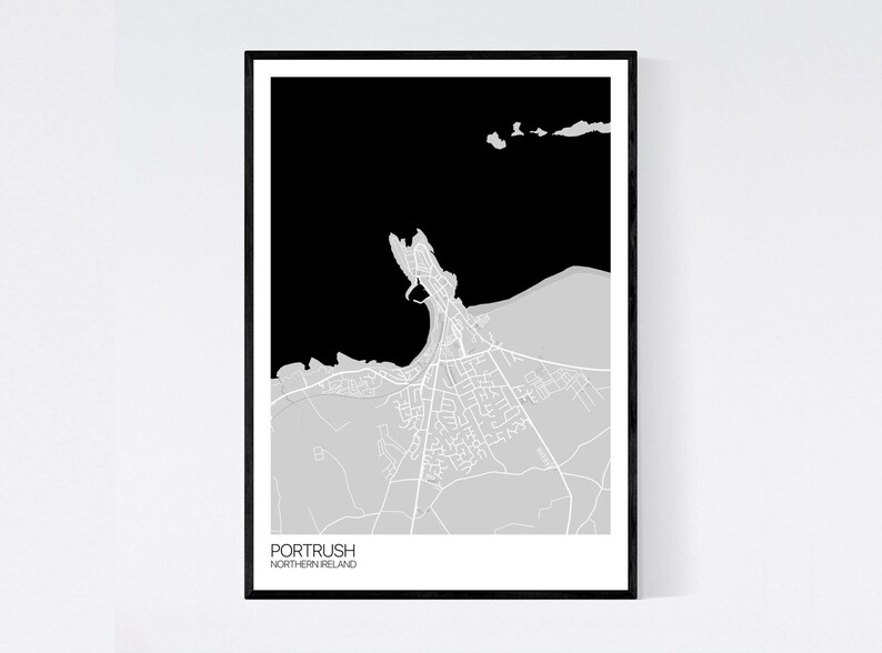 Portrush Northern Ireland Map Art Print Many Colours - Etsy