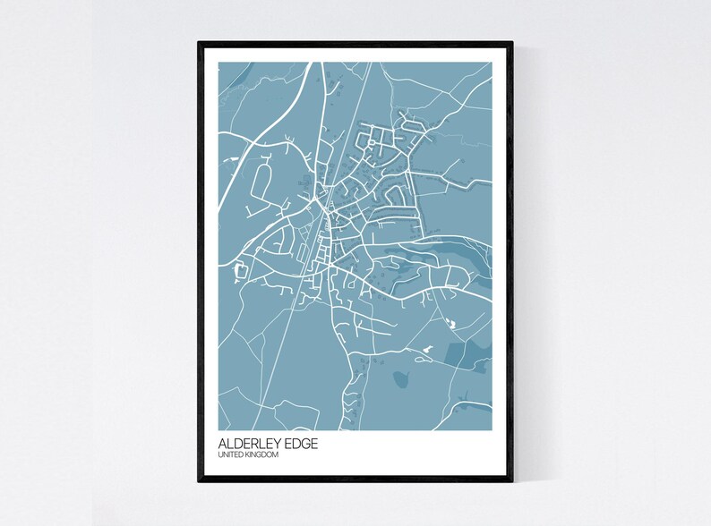 Alderley Edge Map Art Print Many Styles 350gsm Art Quality | Etsy