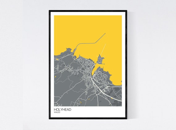 Holyhead Wales Map Art Print Many Colours 350gsm Art | Etsy