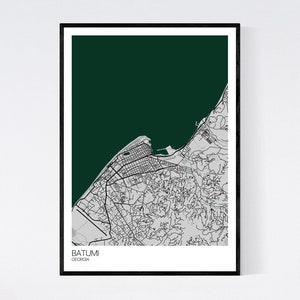 Batumi, Georgia Map Art Print - Many Styles - 350gsm Art Quality Paper ...