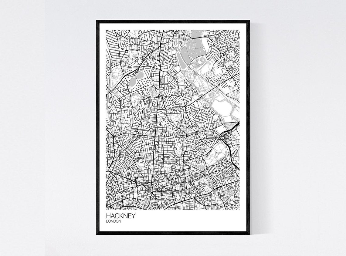 Hackney London Map Art Print Many Colours 350gsm Art | Etsy