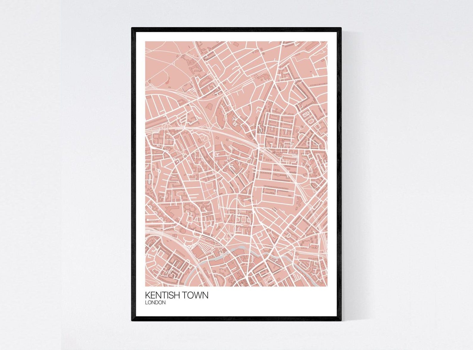 Kentish Town London Map Art Print Many Colours 350gsm Art - Etsy
