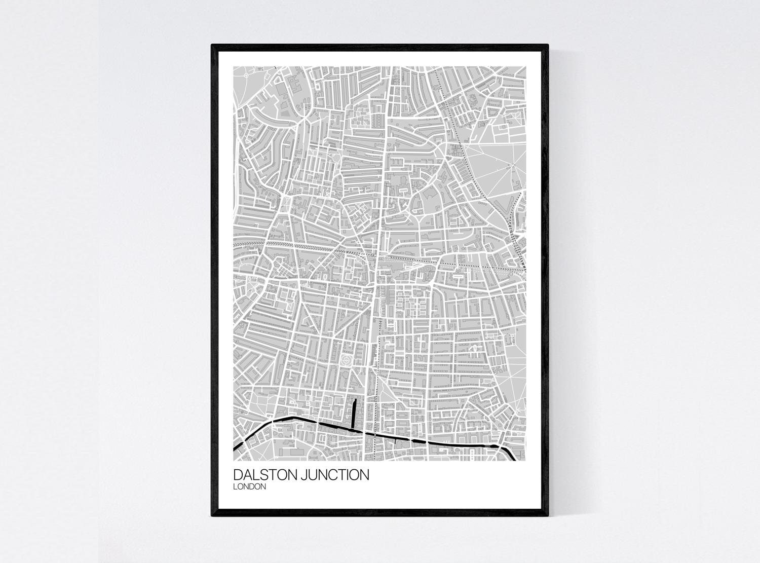 Dalston Junction London Map Art Print Many Colours 350gsm | Etsy