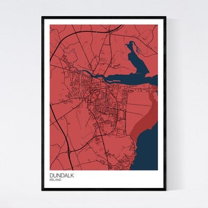 Dundalk City Map Art Print Many Styles 350gsm Art Quality Paper Fast ...