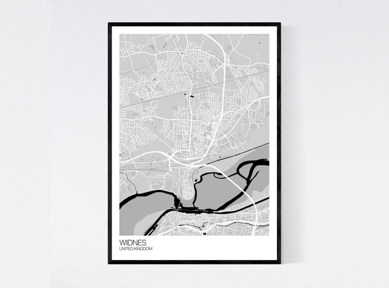 Widnes Town Map Art Print Many Styles 350gsm Art Quality - Etsy