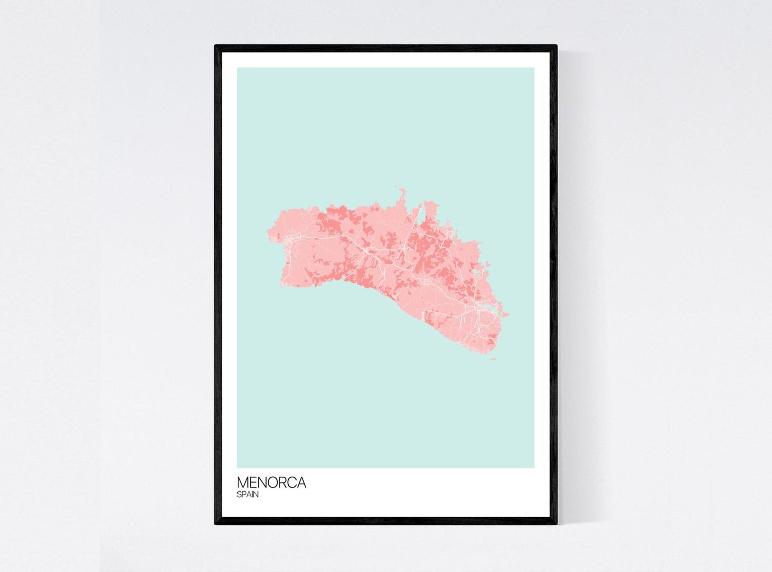 Menorca Spain Island Map Art Print Many Colours 350gsm - Etsy