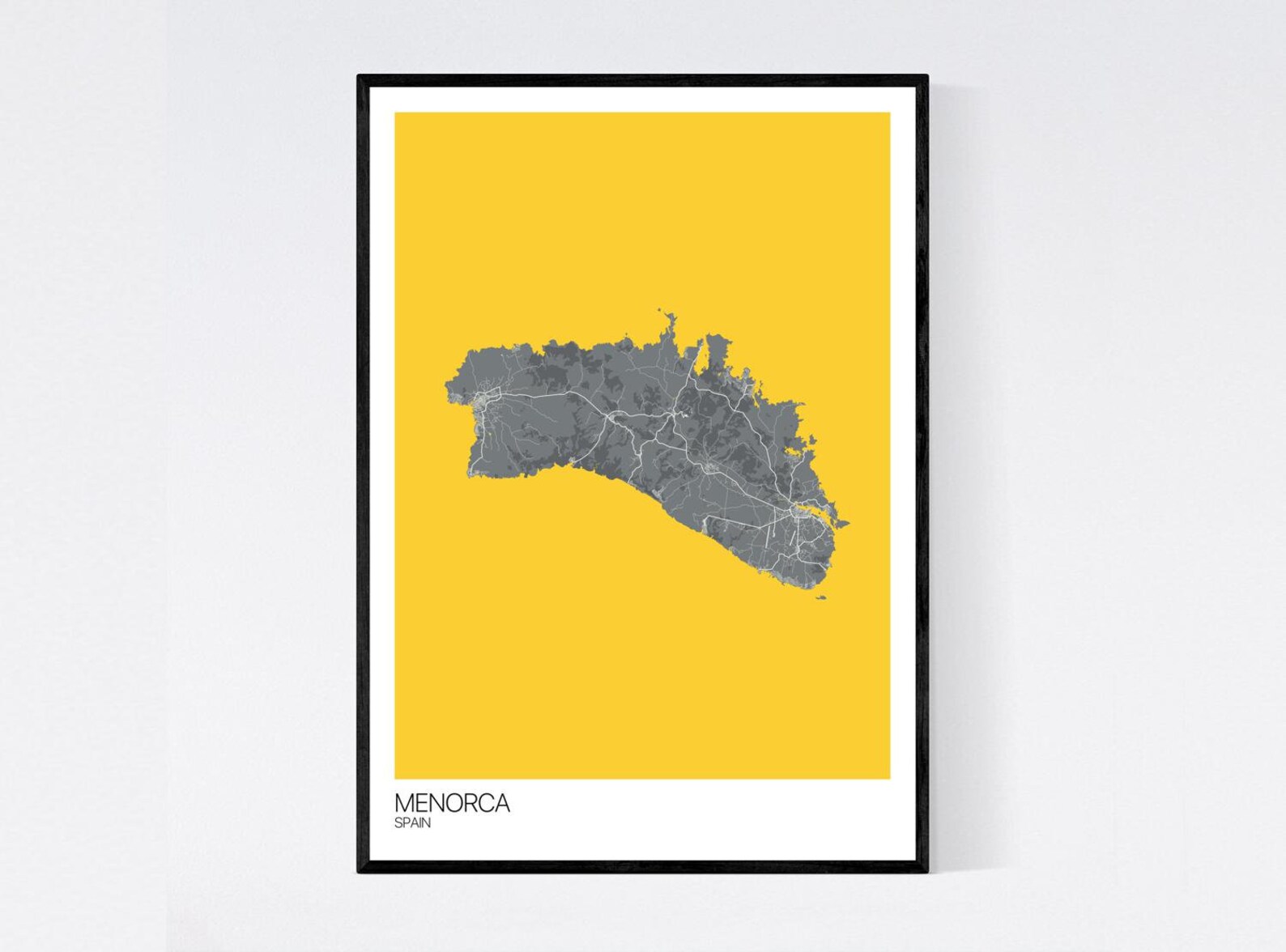 Menorca Spain Island Map Art Print Many Colours 350gsm - Etsy
