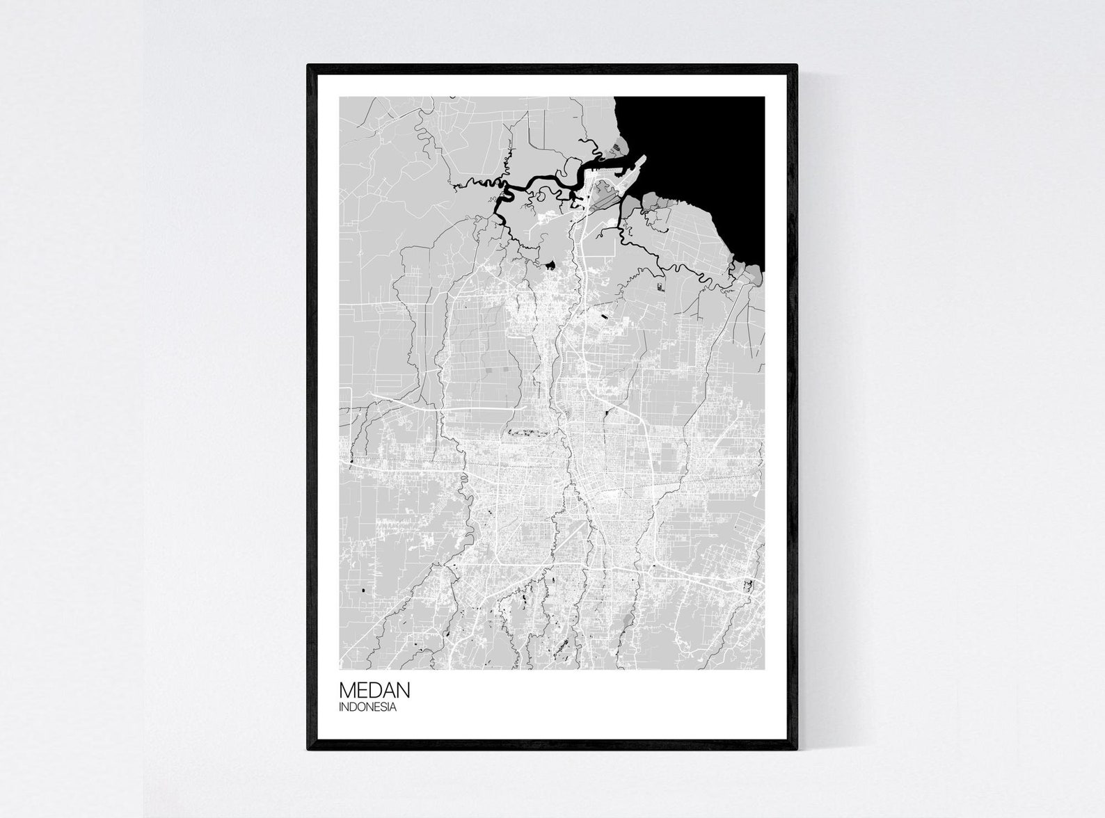 Medan Indonesia Map Art Print Many Styles Art Quality - Etsy UK