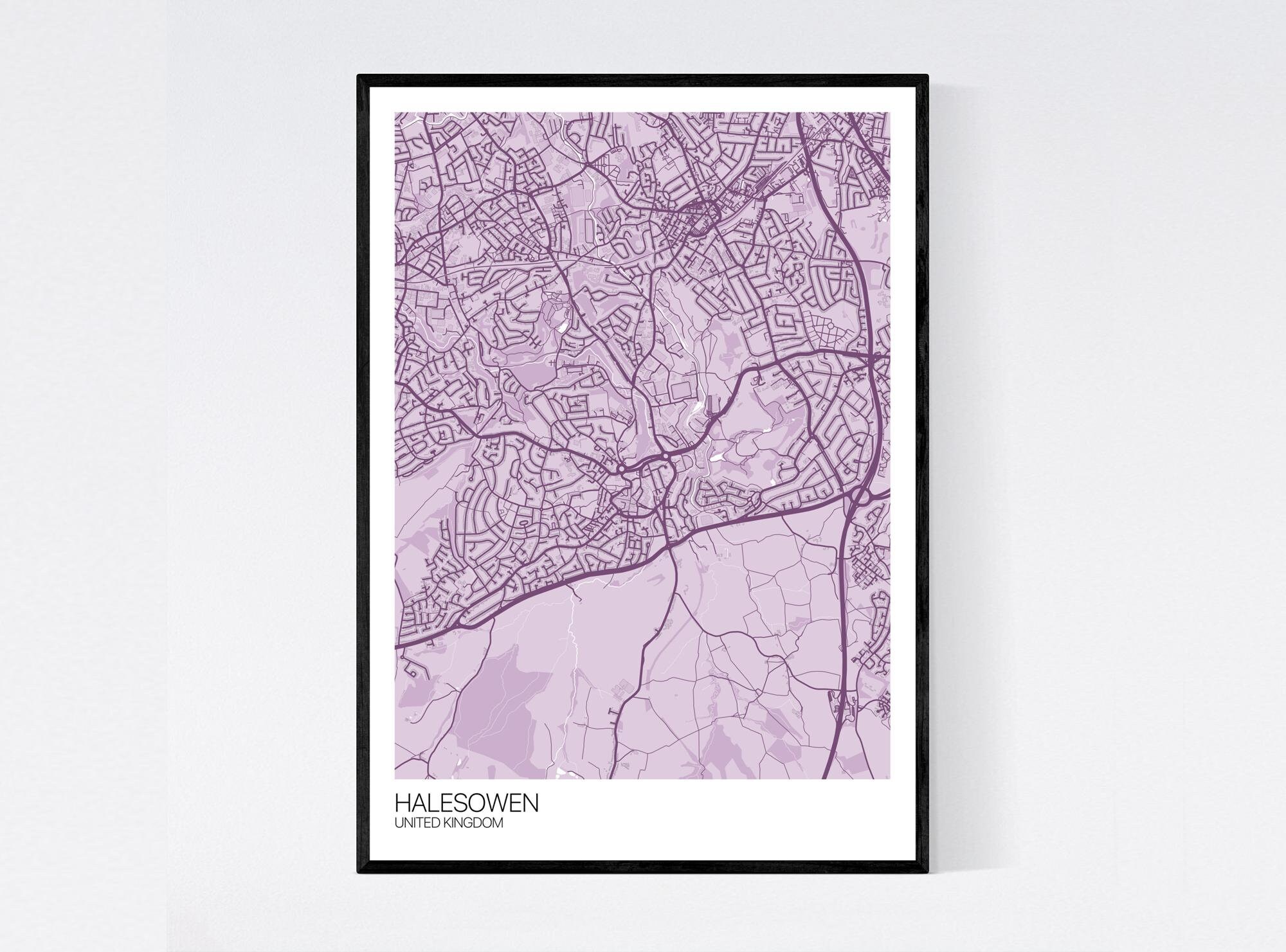 Halesowen Map Art Print Many Styles 350gsm Art Quality - Etsy UK